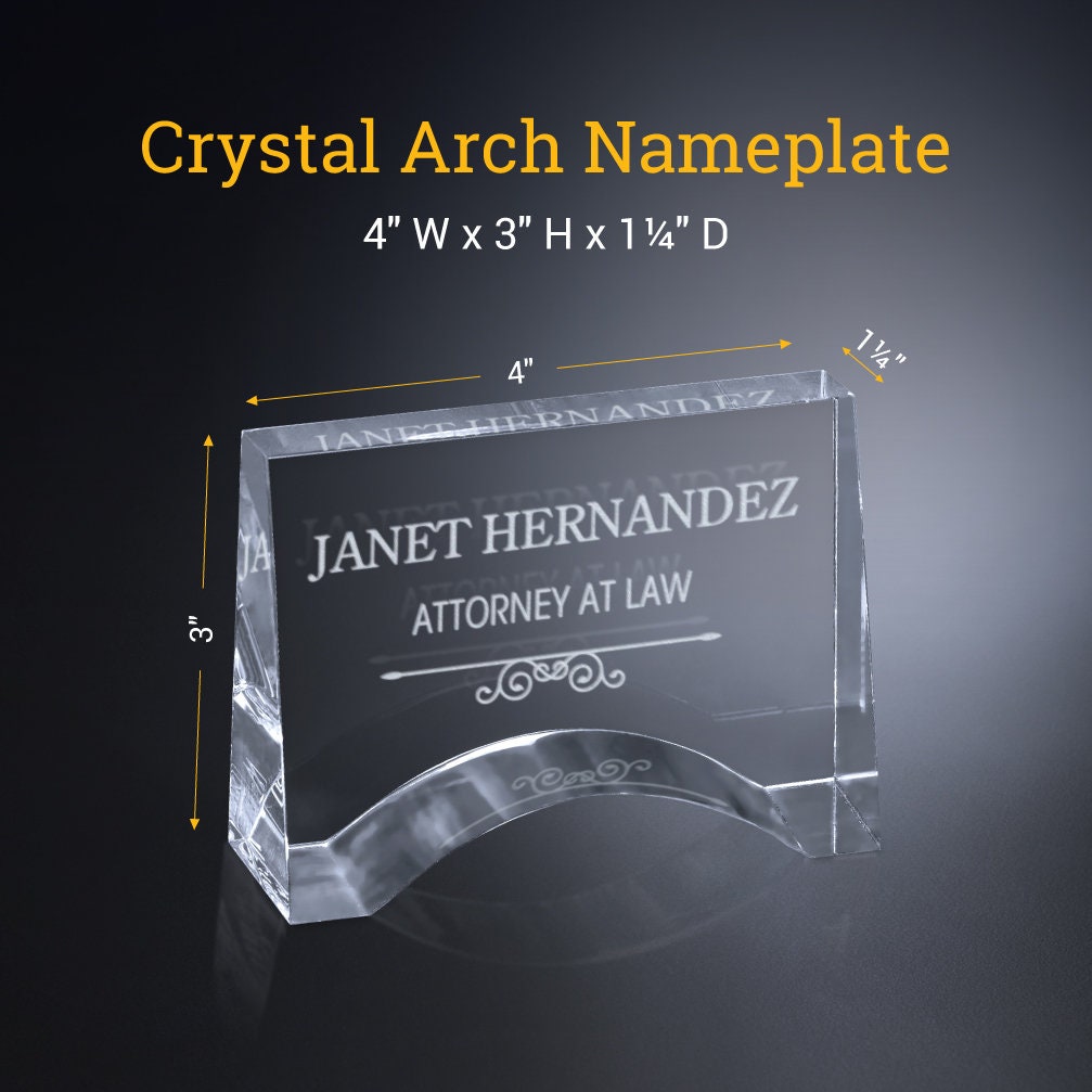 Custom Crystal Nameplate Office Plaque Personalized Name - Etsy