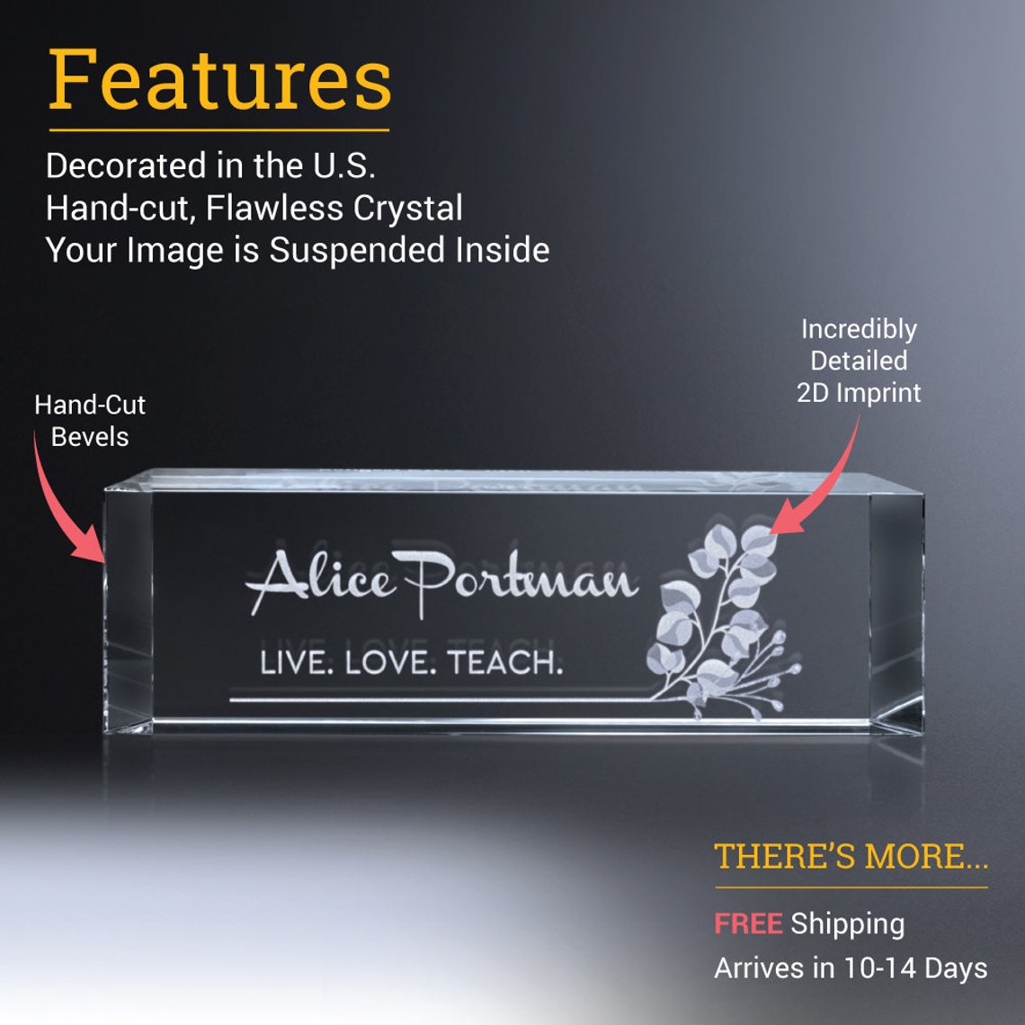 Personalized Glass Desk Nameplate Custom Office Plaque Gift - Etsy