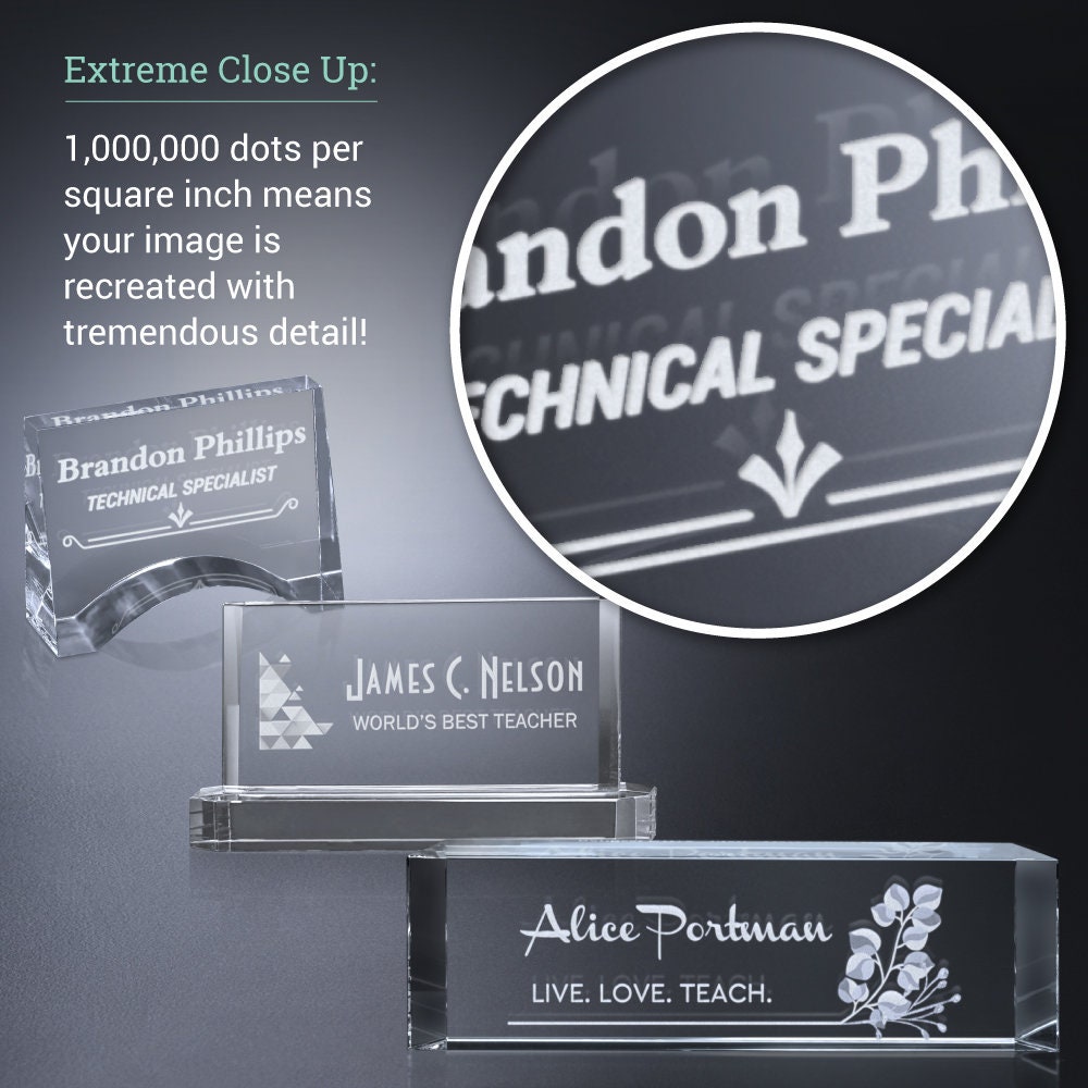 Custom Crystal Nameplate, Office Plaque, Personalized Name Gift, Desk ...