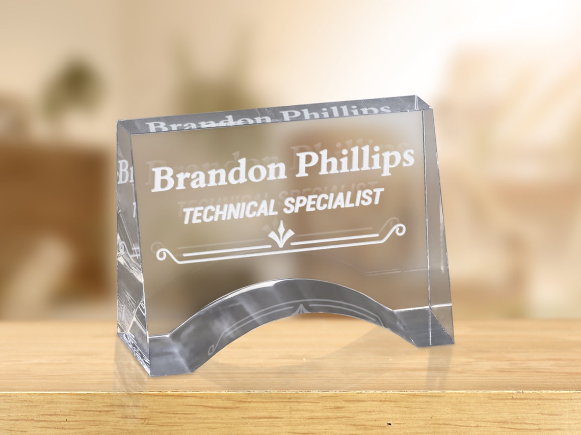Custom Crystal Nameplate, Office Plaque, Personalized Name Gift, Desk ...