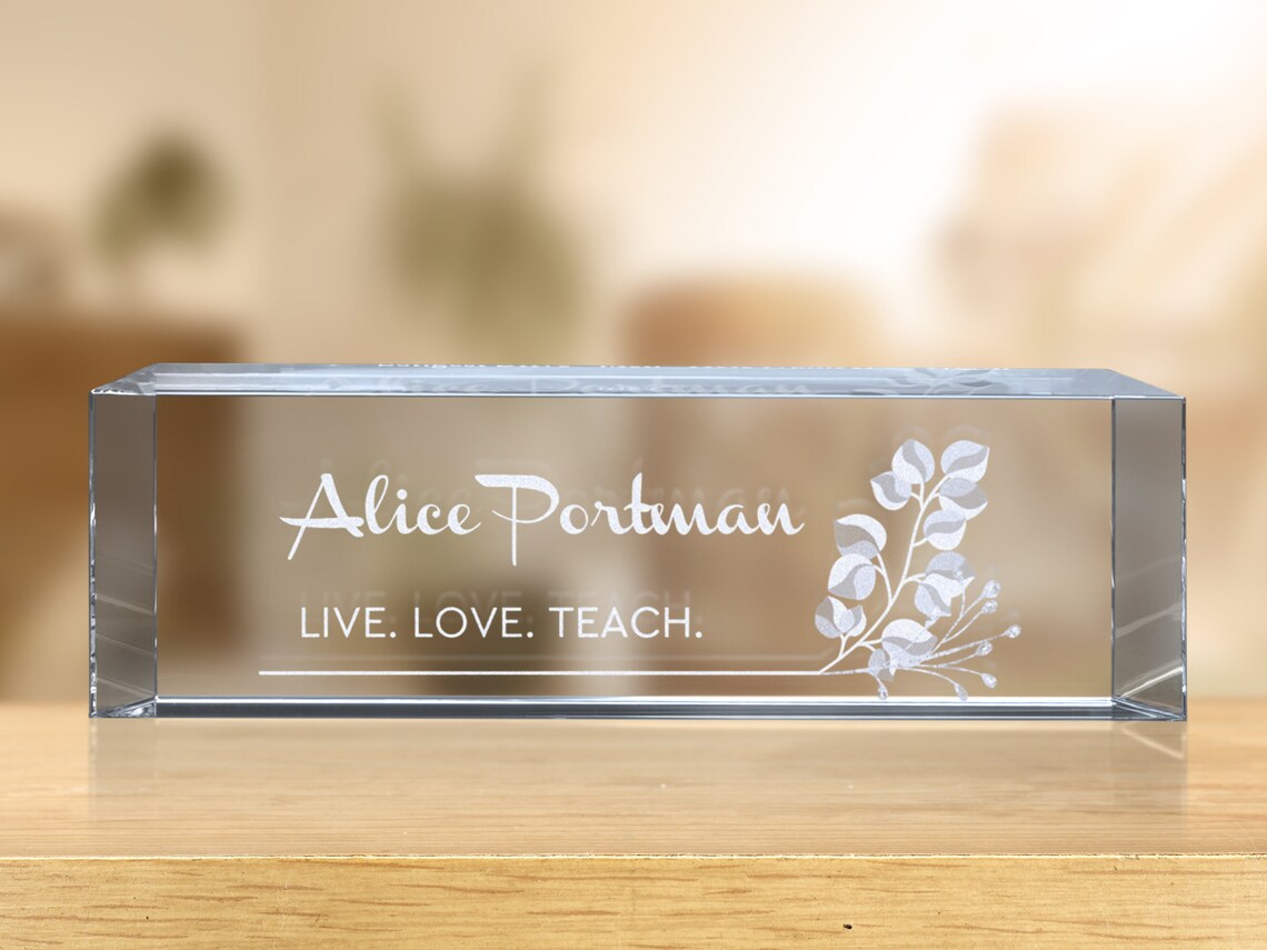 Personalized Glass Desk Nameplate Custom Office Plaque Gift - Etsy