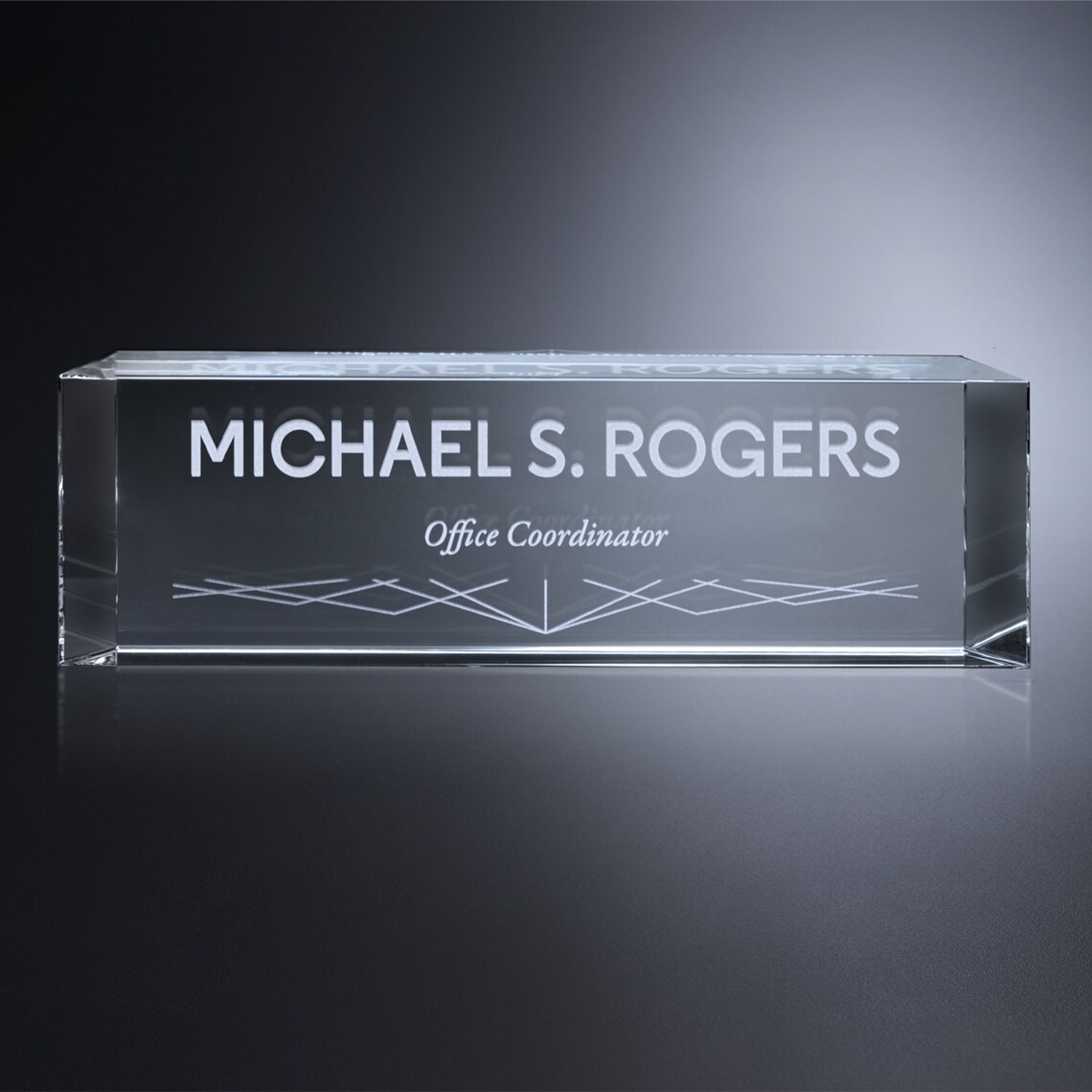 Personalized Glass Desk Nameplate Custom Office Plaque Gift | Etsy