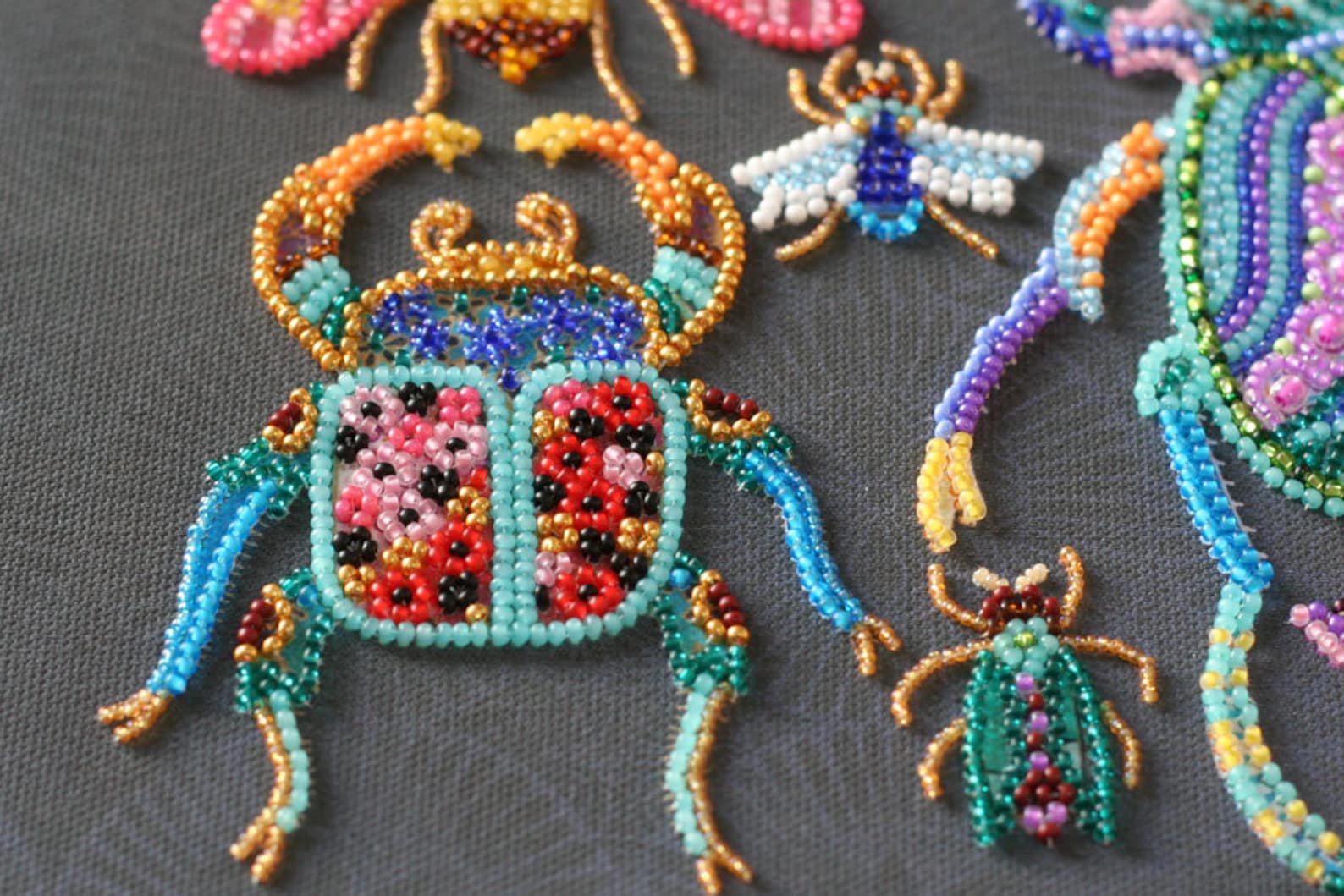 DIY Bead Embroidery Kit Beetles, GIFT Size: 9.4"×13" (24×33 Cm) - Etsy ...