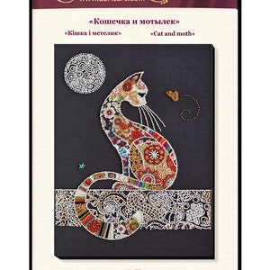 DIY Bead Embroidery Kit Cat and Butterfly, GIFT Size: 9.8"×15.3" (25×35 ...