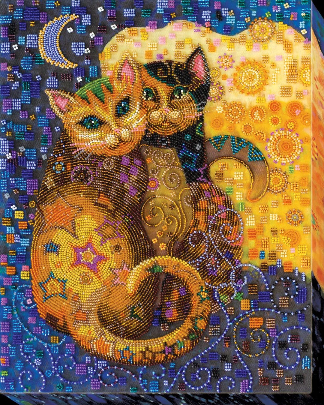 DIY Bead Embroidery Kit Feline Kiss - Cats Together Size: 11"×14.1" (28 ...