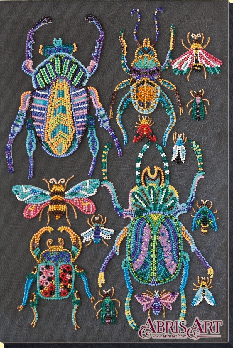 DIY Bead Embroidery Kit Beetles, GIFT Size: 9.4"×13" (24×33 Cm) - Etsy ...