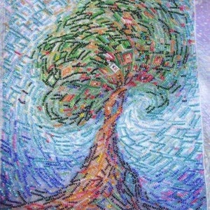 DIY Bead Embroidery Kit on Art Canvas tree of Life - Etsy