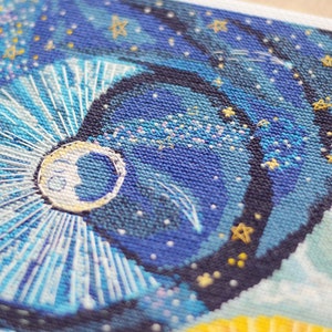 DIY Cross Stitch Kit on Canvas Sun and Moon, GIFT. Size: 10.6"×13.4 ...