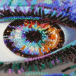 DIY Bead Embroidery Kit Royal Gaze - Eye, GIFT Size: 10.6"х14.5" (27x37 ...