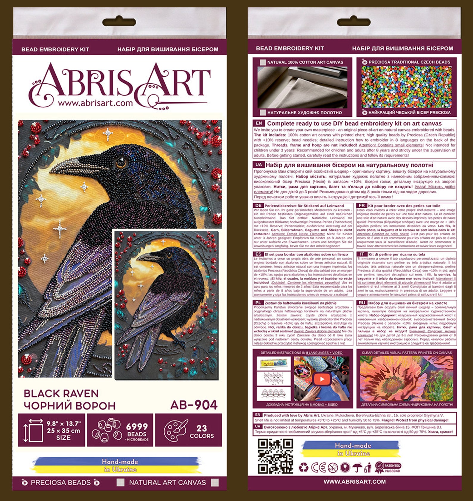 DIY Bead Embroidery Kit Crow, GIFT Size: 2535 Cm 9.813.8 Abris Art - Etsy