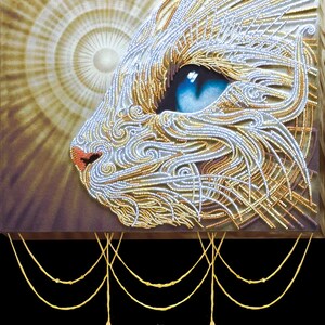 DIY Bead Embroidery Kit Cat Latte, GIFT Size: 10.6"×13.4" (27×34 Cm ...