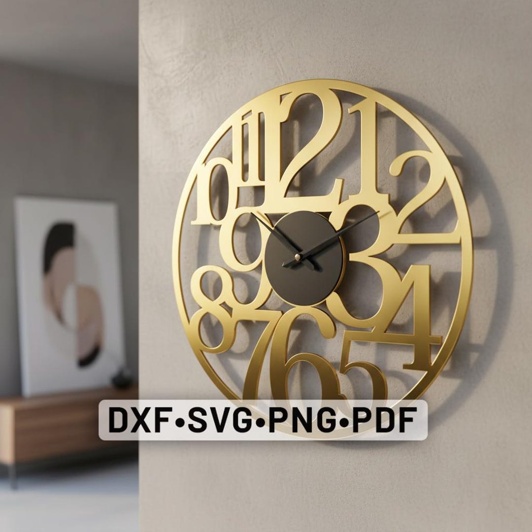 Design Wall Clock Svg Dxf CDR Bundle, Wall Clock Laser Cut Svg File ...