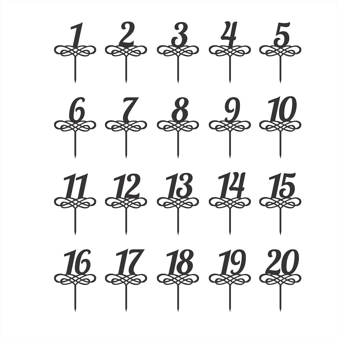 Topper Svg Set of Numbers Cake Topper Svg Mega Bundle, Cake Topper Set ...