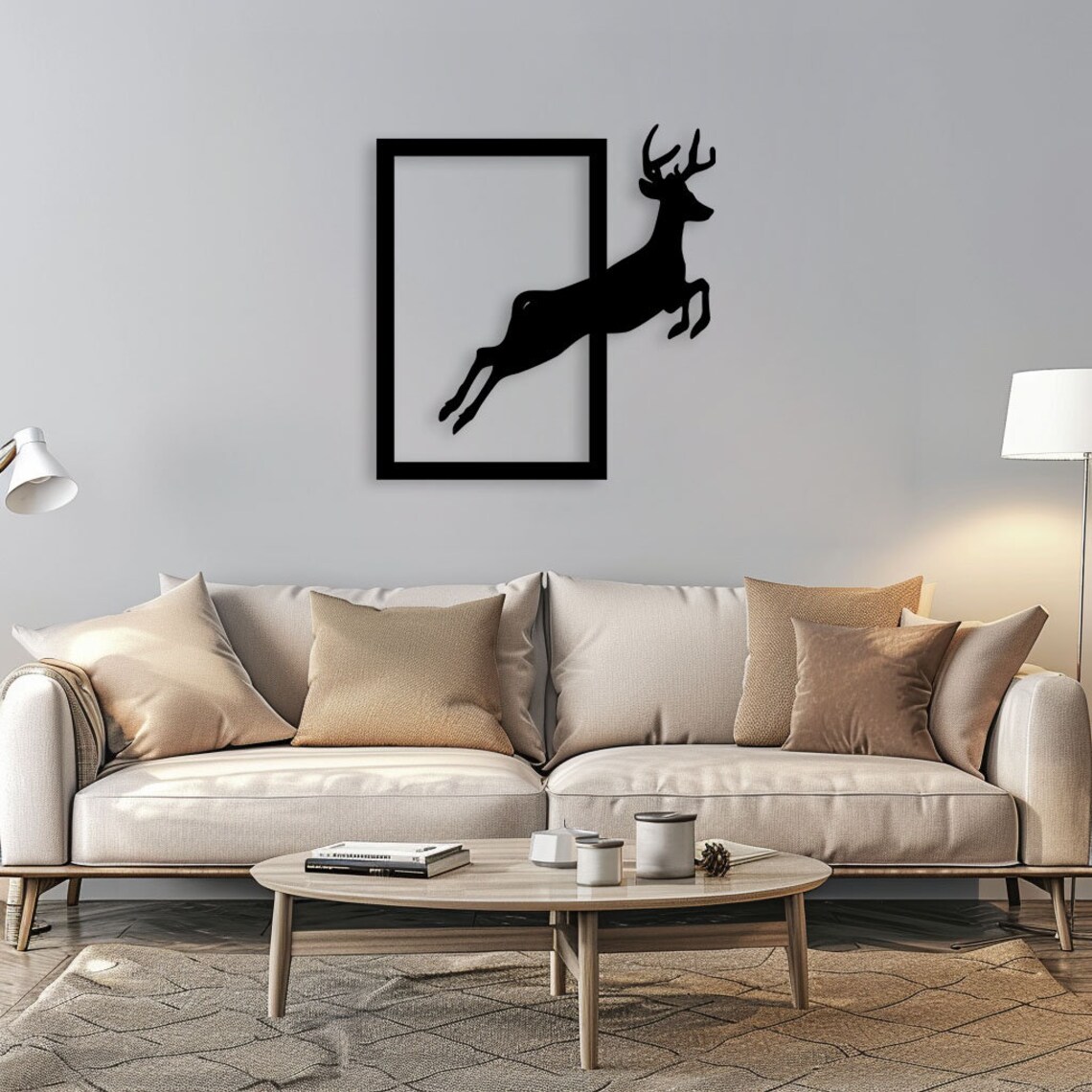 Metal Deer Wall Art, Wall Hangings, Plasma Cut File, Wall Art Dxf, Home ...