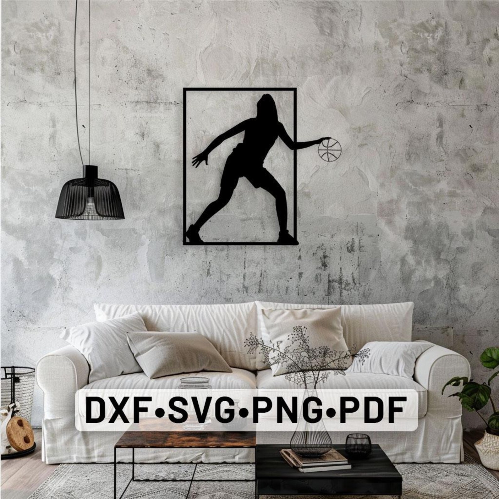 Girl Basketball Svg Laser Cut Files Dxf, Basketball Wall Art Laser Cut ...