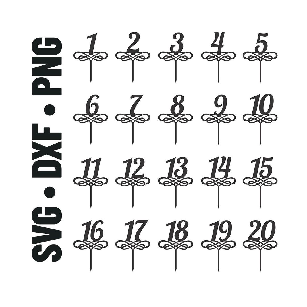 Topper Svg Set of Numbers Cake Topper Svg Mega Bundle, Cake Topper Set ...
