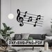 Music Note Dxf, Music Notes Clipart, Musical Notes Svg Files for Cricut ...