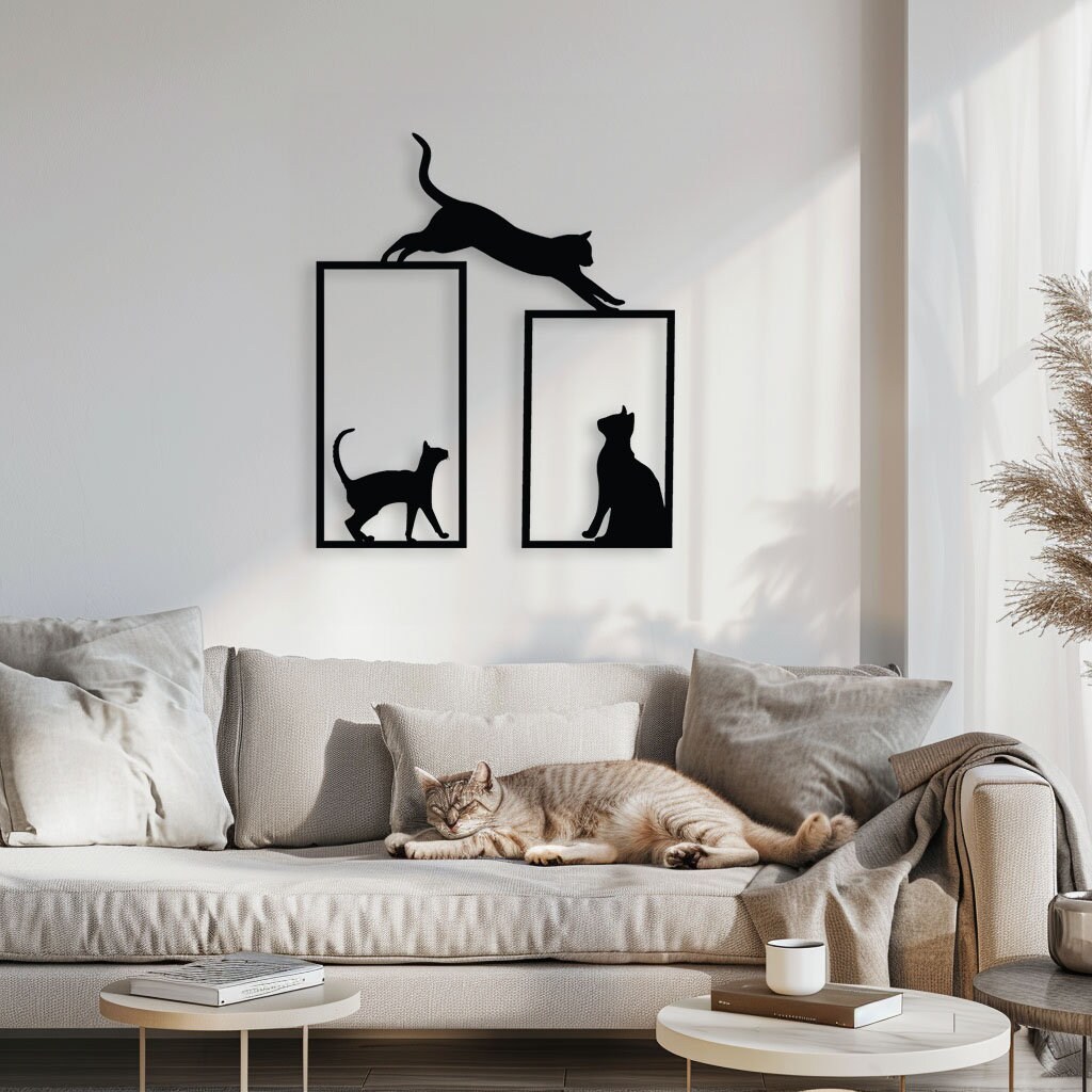 Cat Laser Cut Vector Files, Cat Dxf, Cat Silhouette, Cat Svg Home Decor ...
