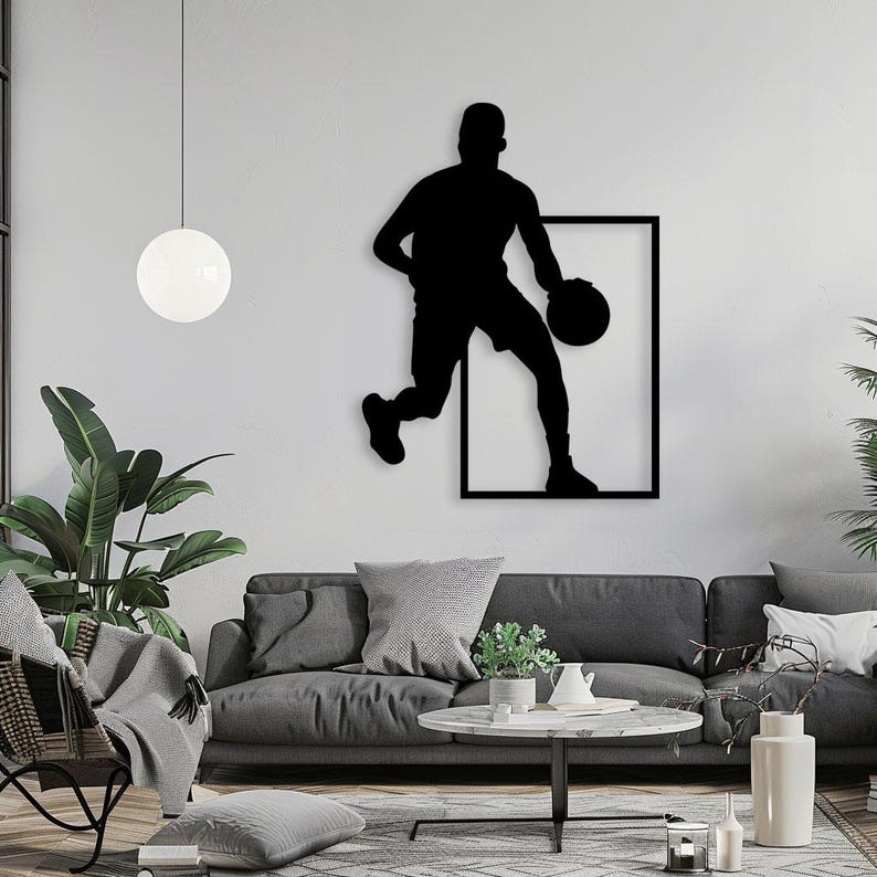 Basketball Laser Cut Wall Art Svg, Basketball Player Svg Laser Cut ...