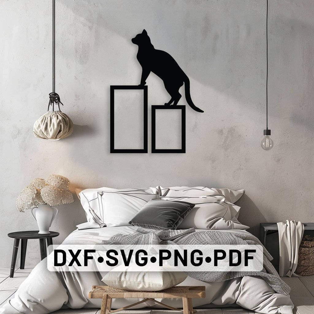 Laser Cut Cat Vector Files, Cat Dxf, Cat Silhouette, Cat Svg Home Decor ...