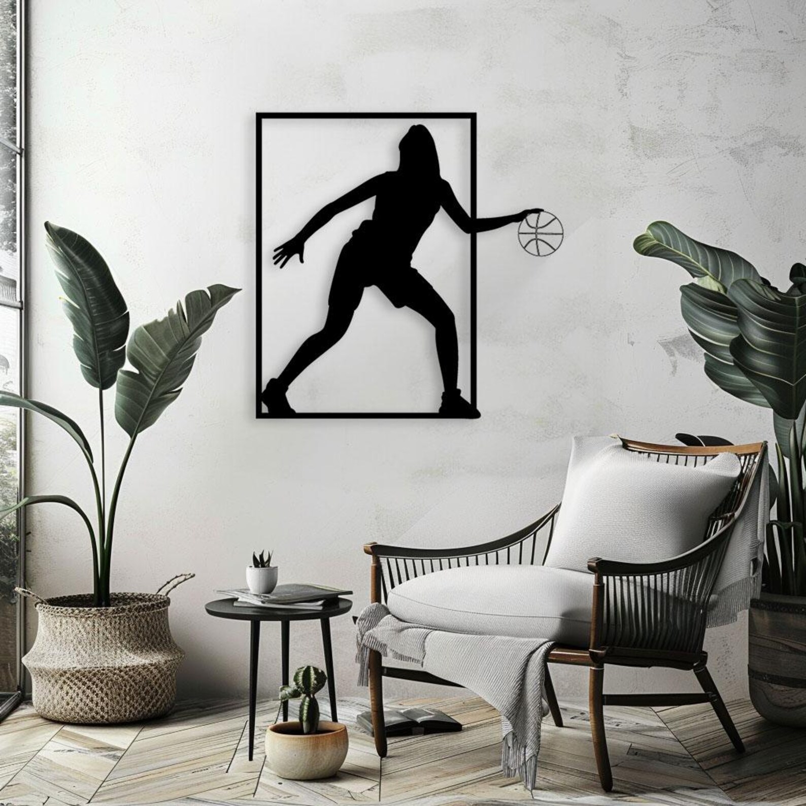 Girl Basketball Svg Laser Cut Files Dxf, Basketball Wall Art Laser Cut ...