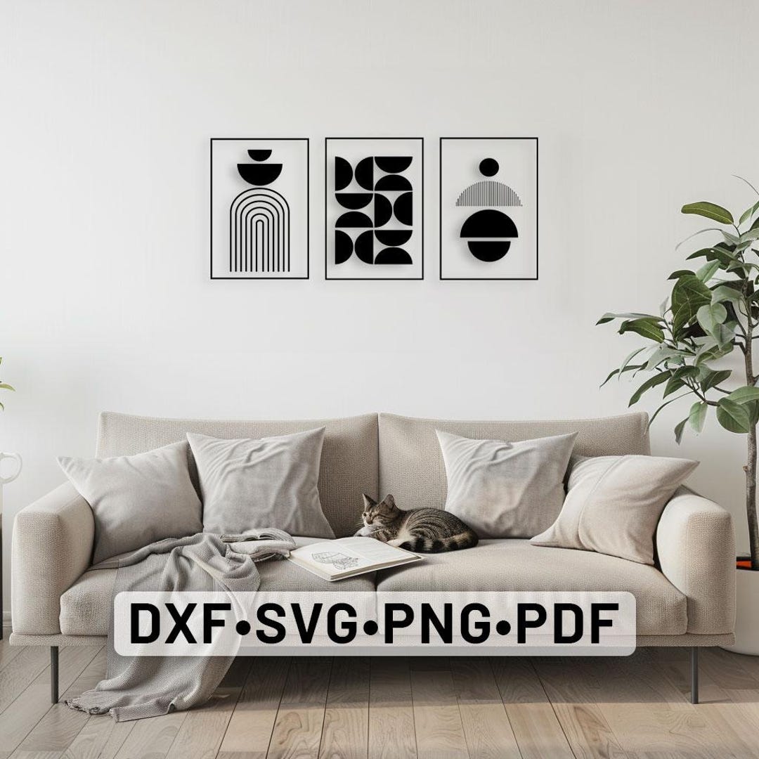 Abstract Line Minimalist Svg DXF Laser Cut Files, Geometric Shapes ...
