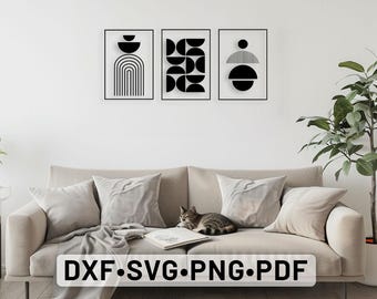 Minimalist Line Abstract Svg DXF Laser Cut Files, Geometric Shapes ...