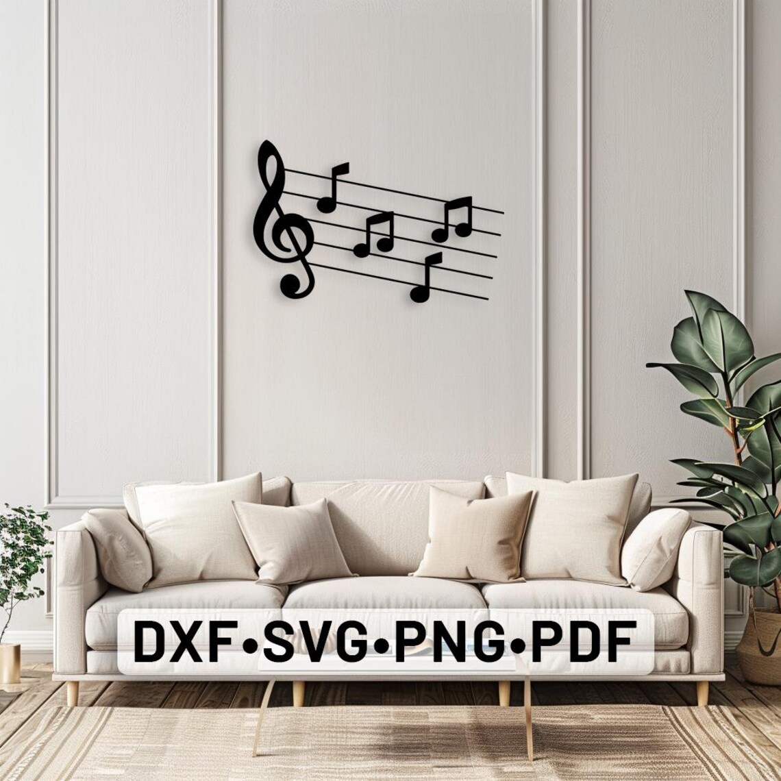 Music Note Dxf, Music Notes Clipart, Musical Notes Svg Files for Cricut ...