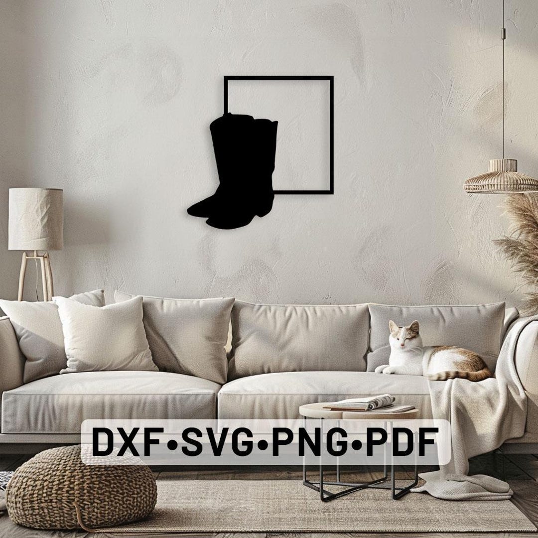 Cowboy Boots Laser Cut Dxf Glowforge Svg Wall Art, Cowboy CNC Router ...