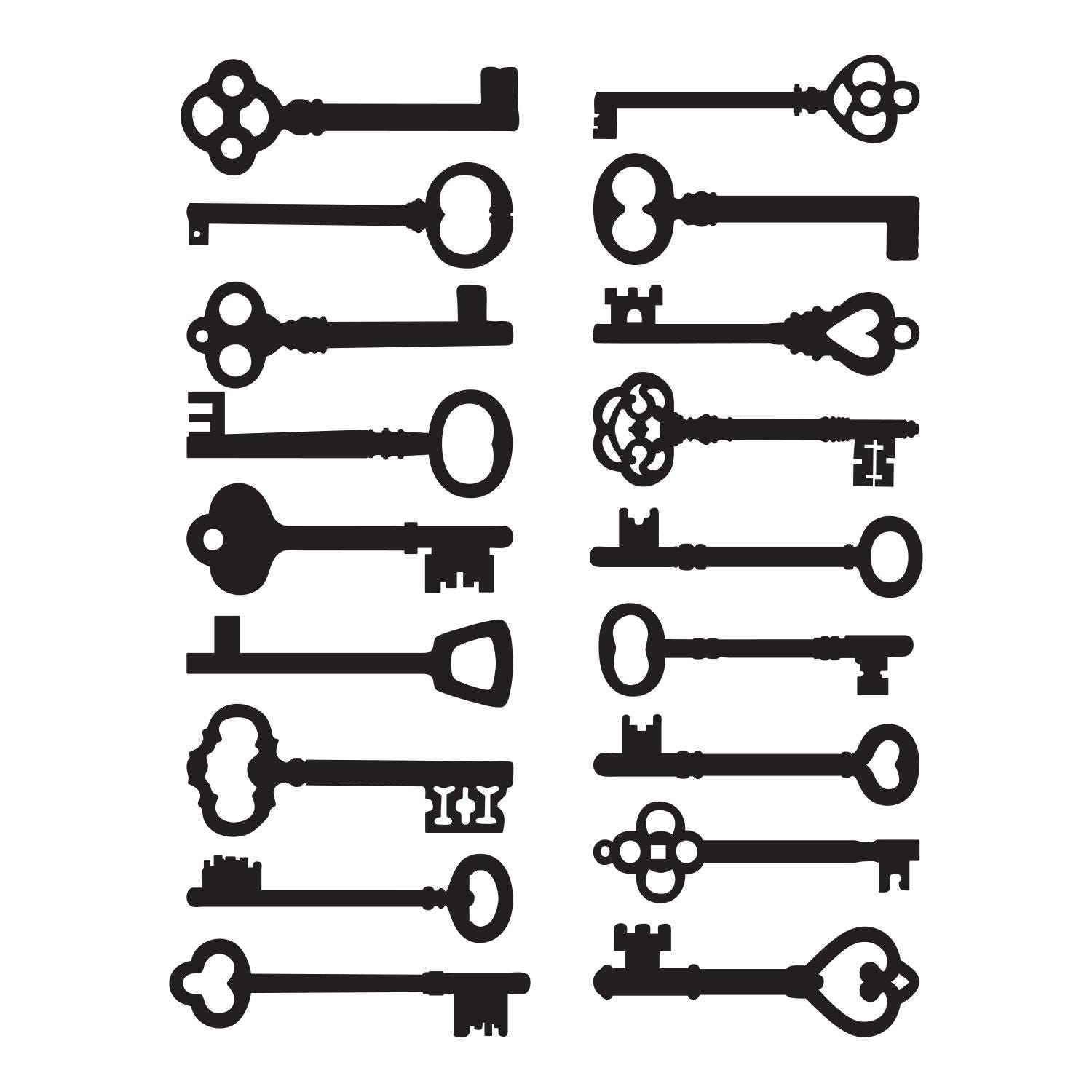 47 Skeleton Keys Laser Cut Dxf Bundle, Skeleton Key Clipart, Vintage ...