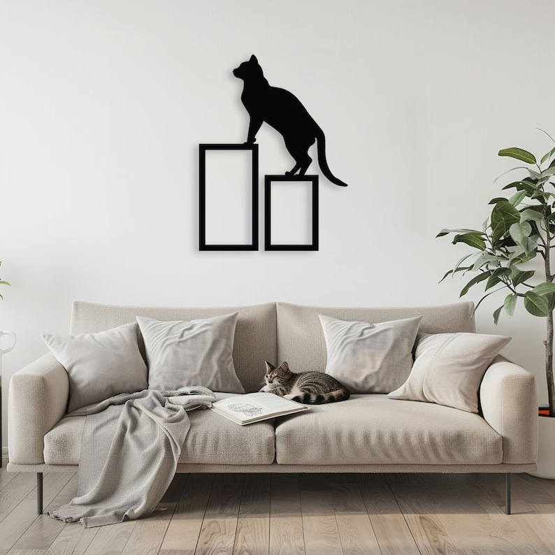 Laser Cut Cat Vector Files, Cat Dxf, Cat Silhouette, Cat Svg Home Decor ...