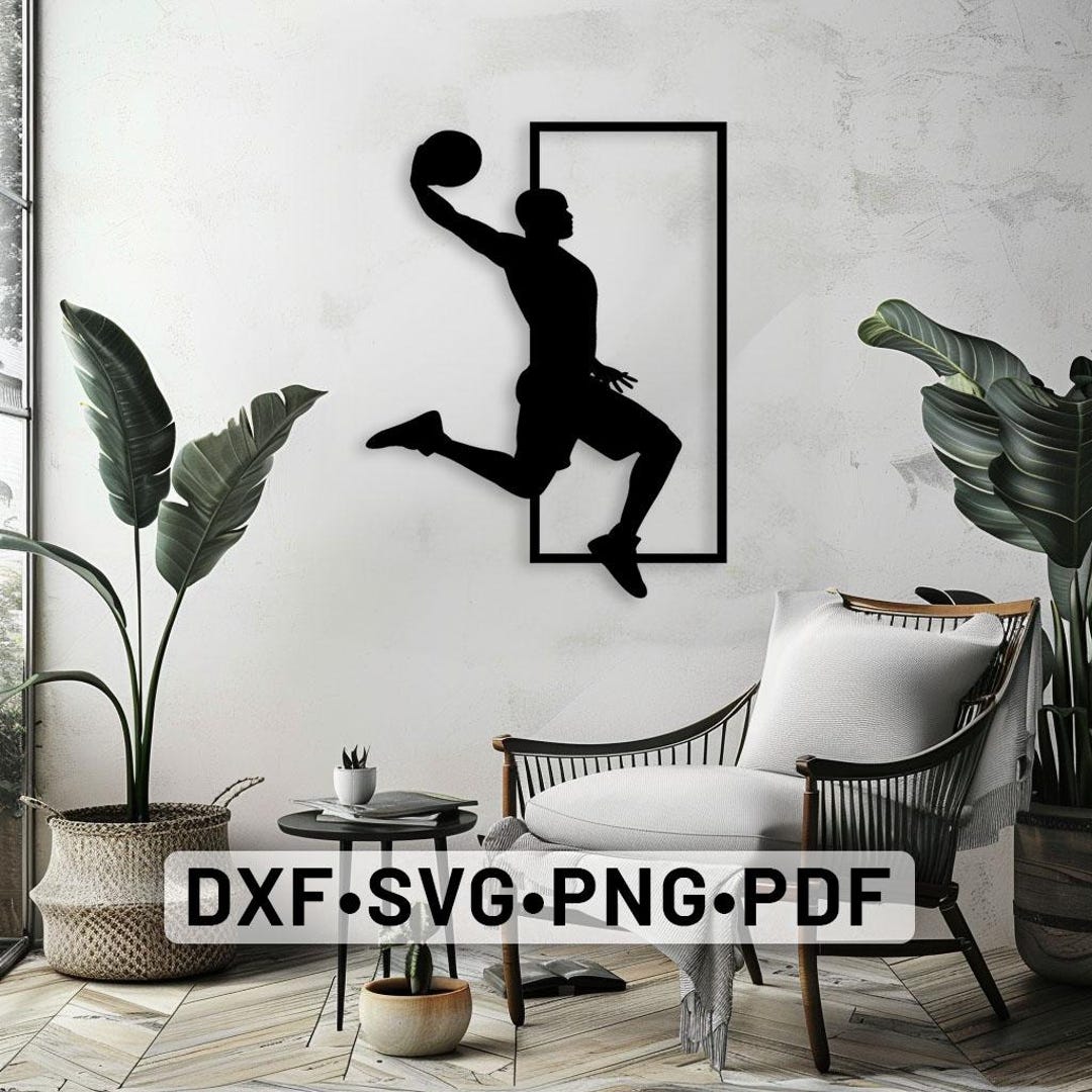 Basketball Svg Laser Cut Files Dxf, Basketball Laser Cut Wall Art Svg ...