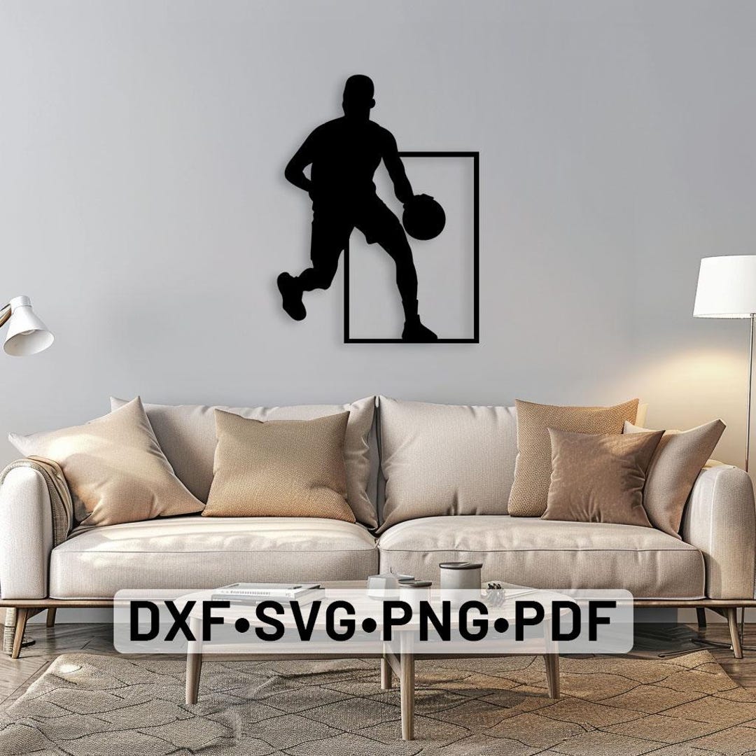 Basketball Laser Cut Wall Art Svg, Basketball Player Svg Laser Cut ...