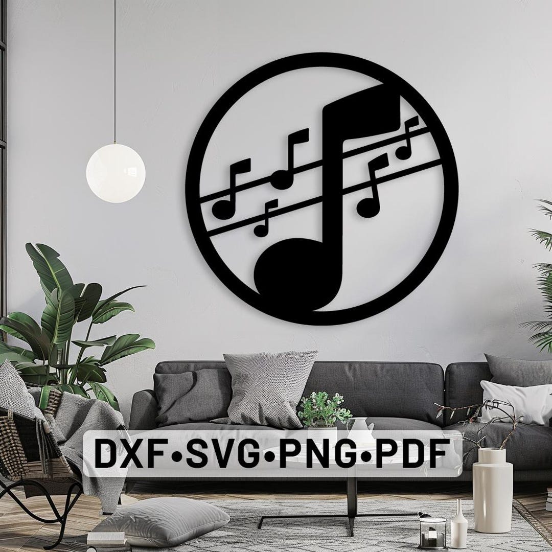 Music Circle Note Dxf Art, Music Notes Clipart, Musical Notes Svg Files ...