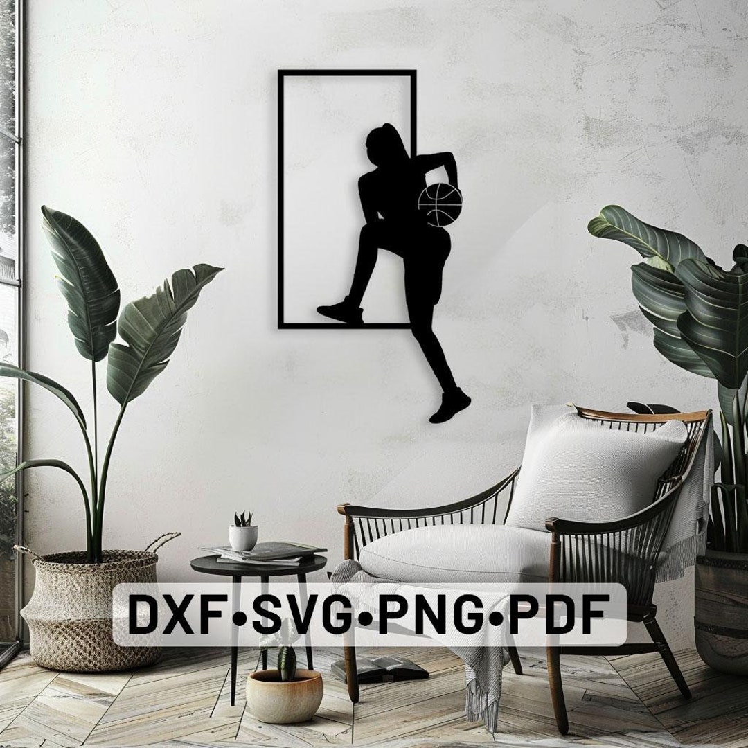 Basketball Svg Laser Cut Files Dxf, Basketball Wall Art Laser Cut Wall ...