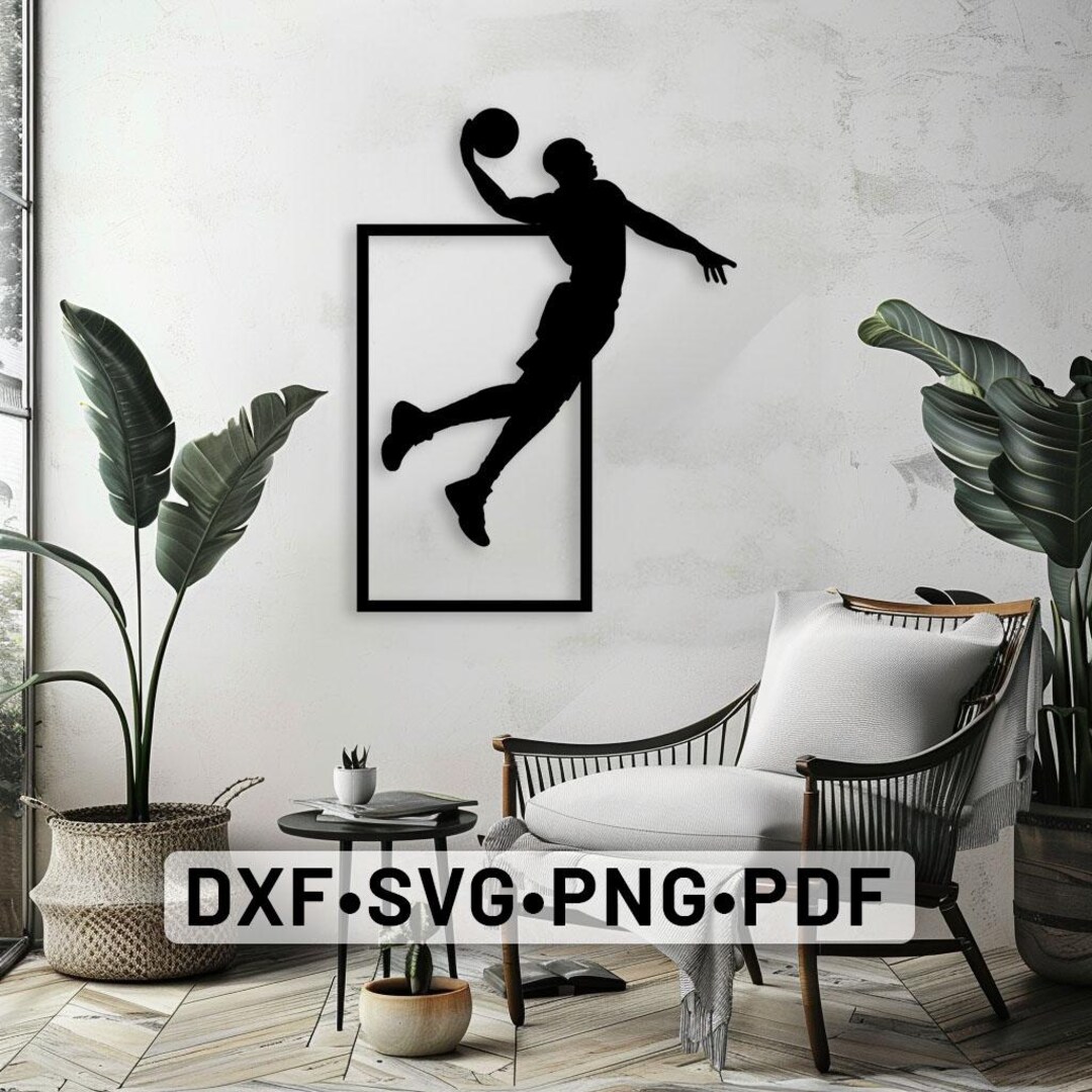 Basketball Svg Laser Cut Files Dxf, Basketball Wall Art Laser Cut Wall ...