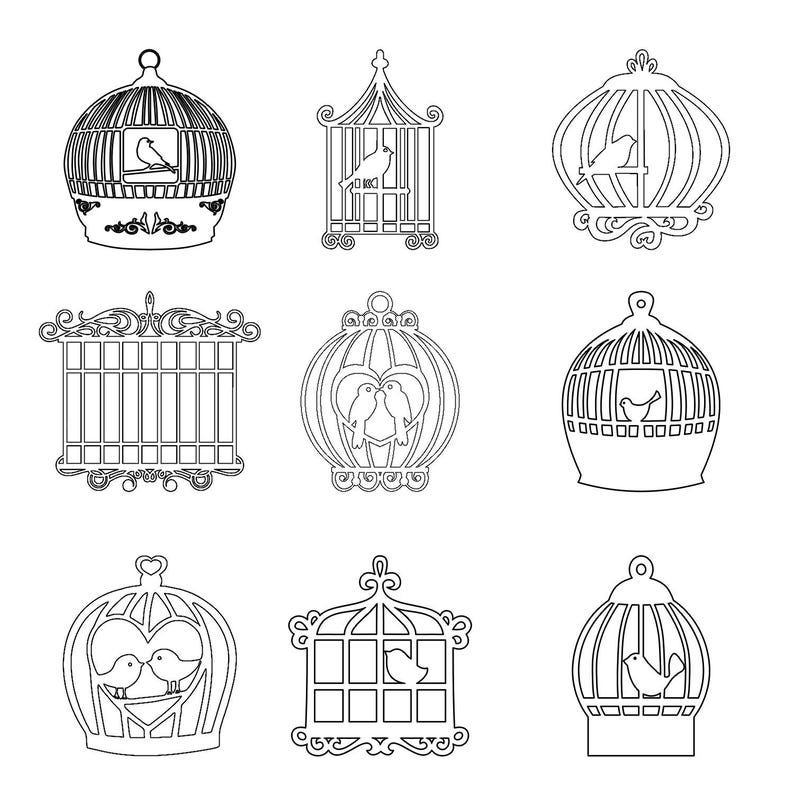 48 Bird Cage SVG Dxf Silhouette Bundle, Cages Svg Cut File, Bird Cage ...