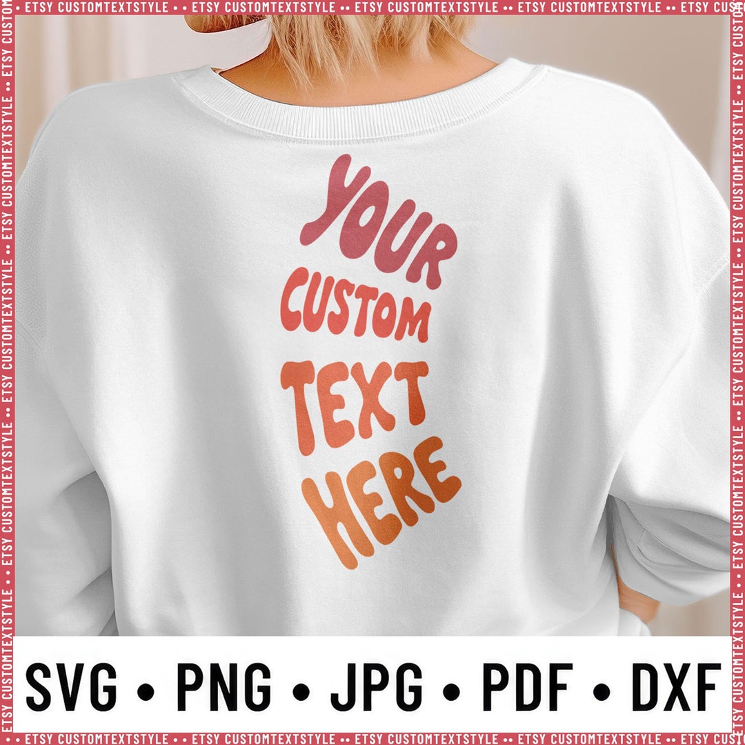 Custom SVG, Custom Retro Personalized Text SVG, Customized Retro Wavy ...