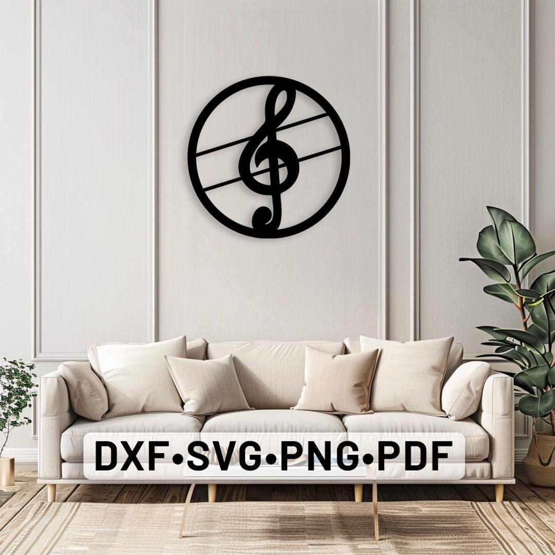 Music Note Circle SVG DXF: Guitar Laser Cut Files (digital Download) - Etsy