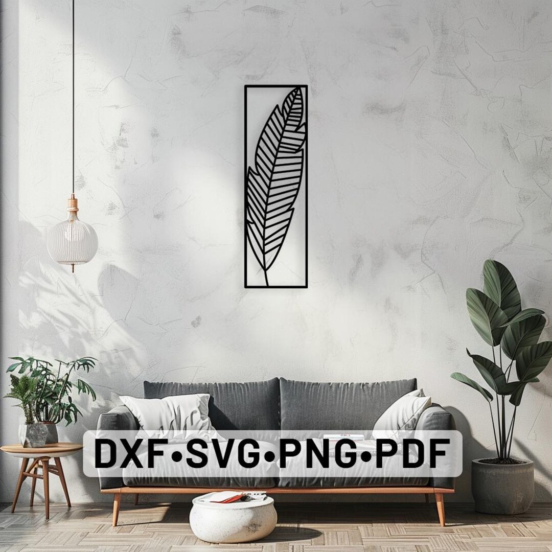 Minimalist Leaf Wall Art DXF Leaf SVG, Leaves Silhouette Svg, Leaf Dxf ...