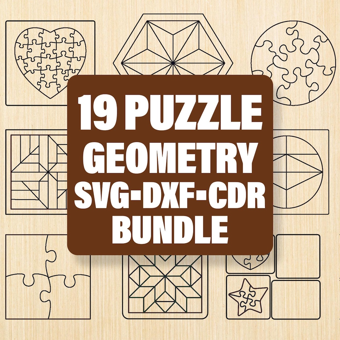 Geometry Puzzle Laser Cut Bunlde, Dxf Cnc Cdr Puzzle Toys Laser Cut ...