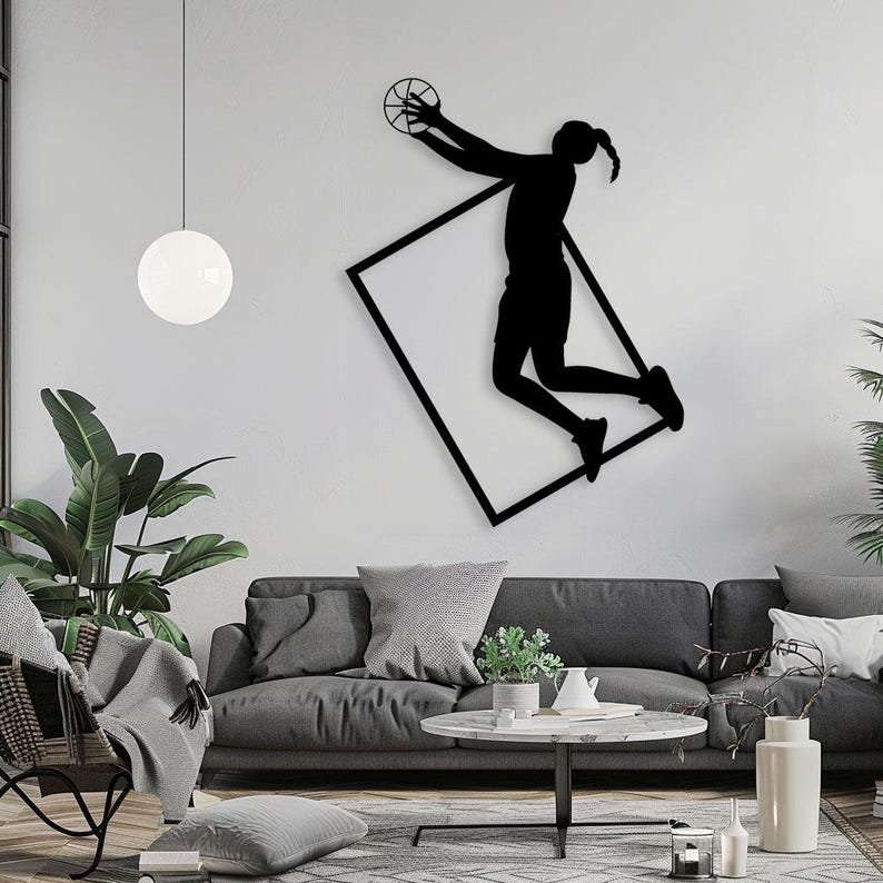 Woman Basketball Svg Laser Cut Files Dxf, Basketball Wall Art Laser Cut ...