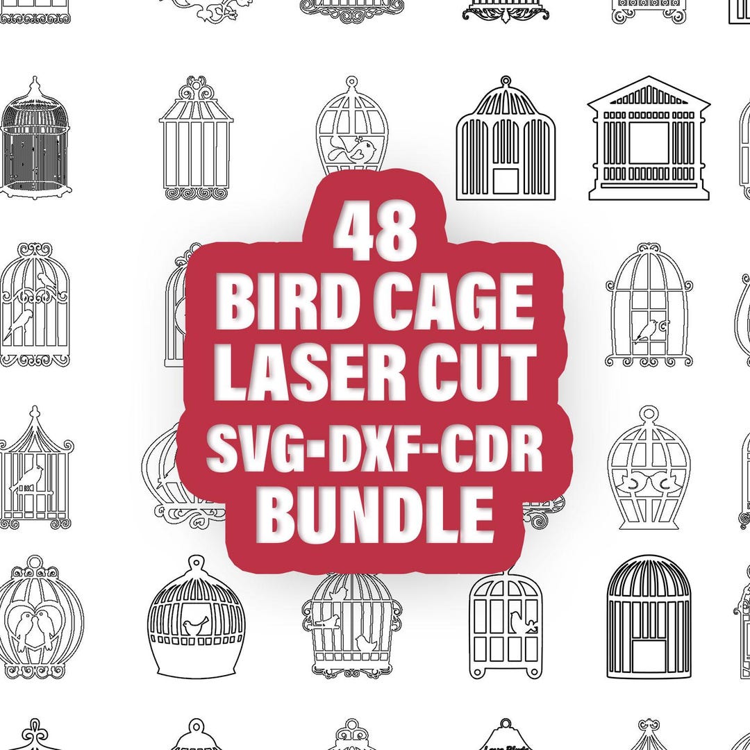 48 Bird Cage SVG Dxf Silhouette Bundle, Cages Svg Cut File, Bird Cage ...