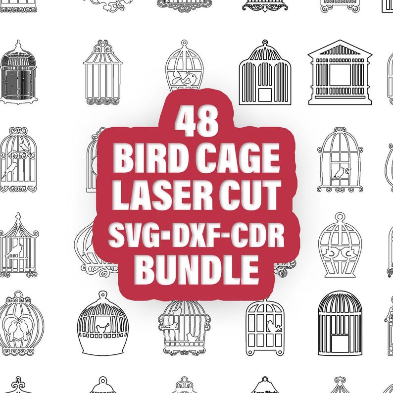 48 Bird Cage SVG Dxf Silhouette Bundle, Cages Svg Cut File, Bird Cage ...