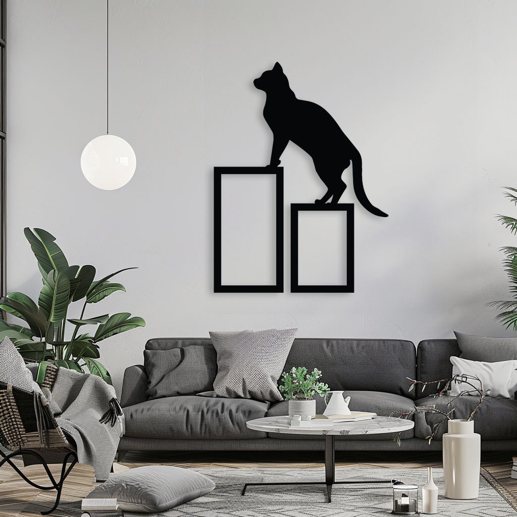 Laser Cut Cat Vector Files, Cat Dxf, Cat Silhouette, Cat Svg Home Decor ...