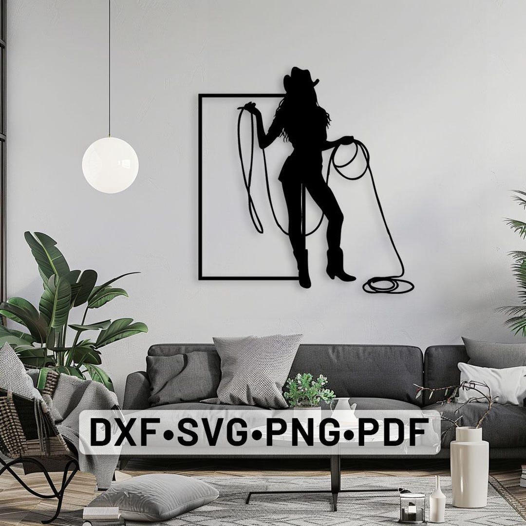 Cowgirl Whip Laser Cut Dxf Glowforge Svg Wall Art, Cowgirl CNC Router ...