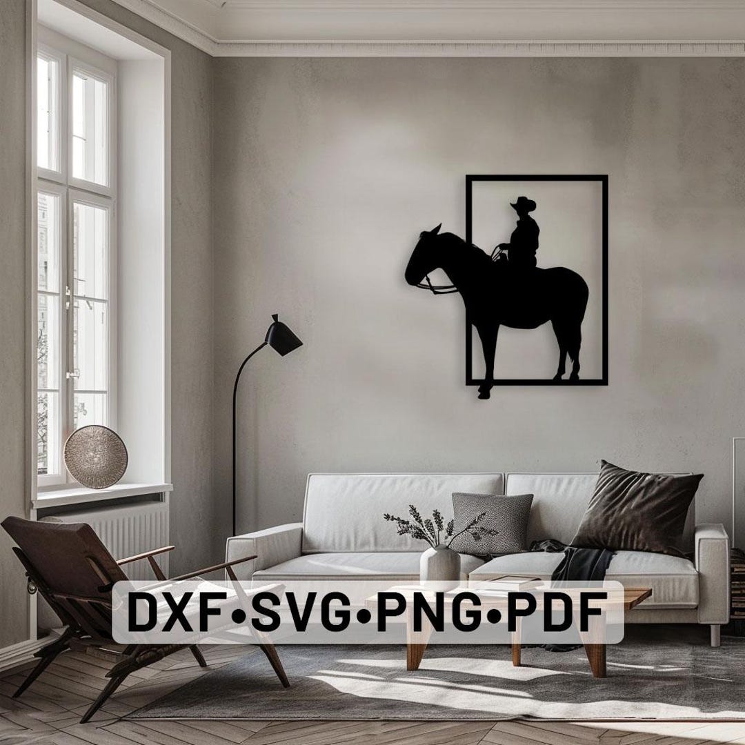 Cowboy CNC Router Vinyl Cut Sticker, Cowboys Laser Cut Dxf Glowforge ...