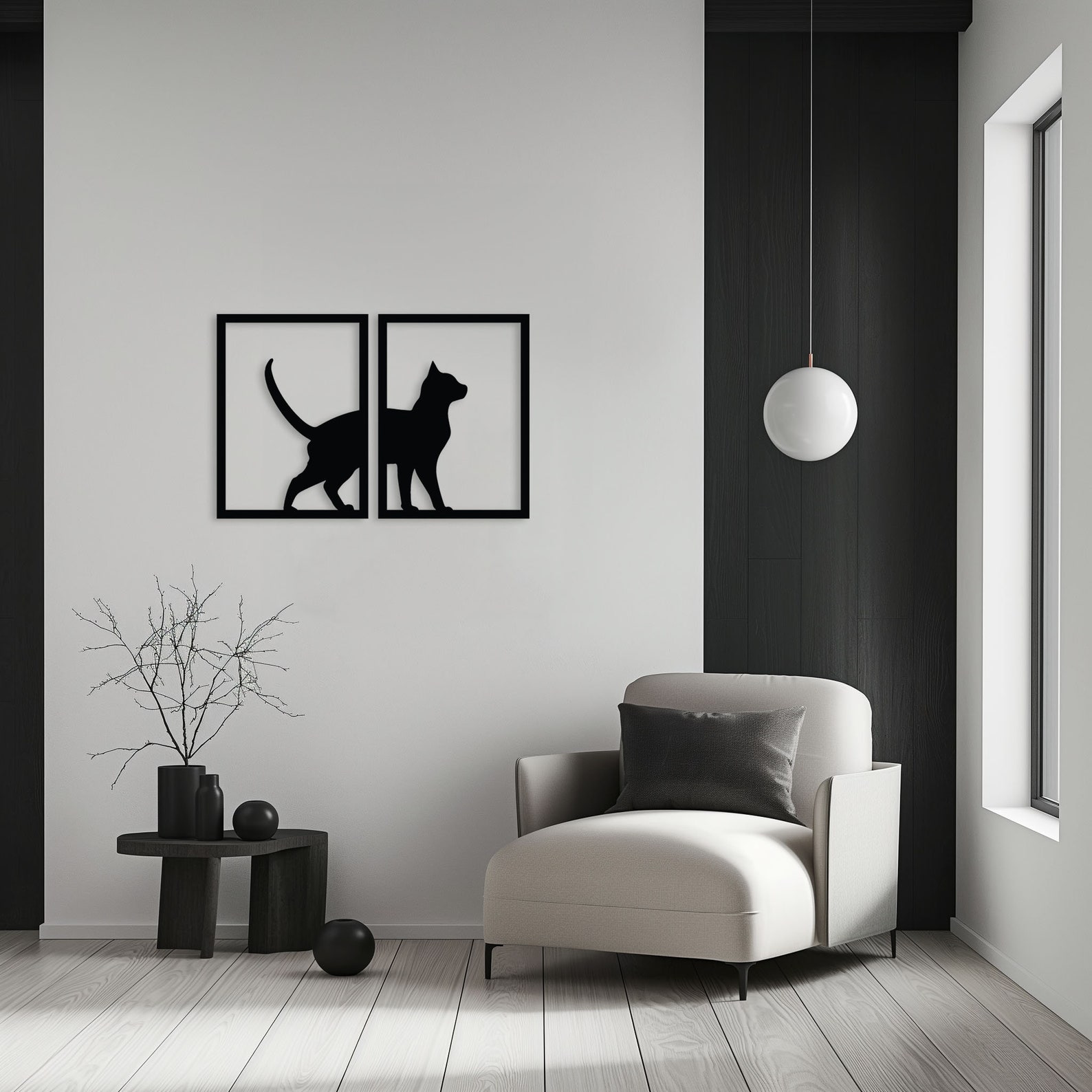 Wall Art Cat Laser Cut Vector Files, Cat Dxf, Cat Silhouette, Cat Svg ...