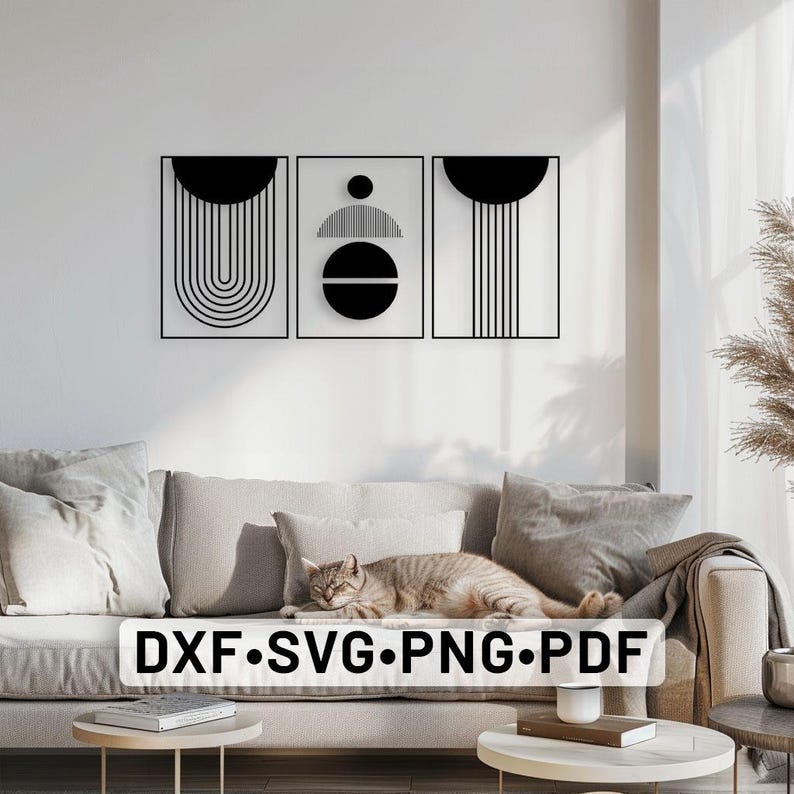 Minimalist Svg DXF Laser Cut Files Geometric Shapes Silhouette ...