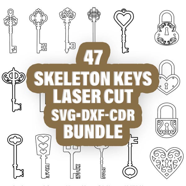 Skeleton Key Clipart - Etsy